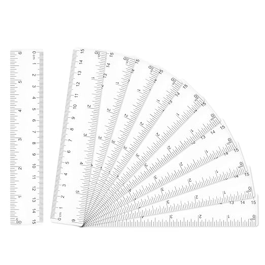 cobee Plastic Clear Rulers, 10 Pcs 6 Inch Transparent Straight Ruler ...