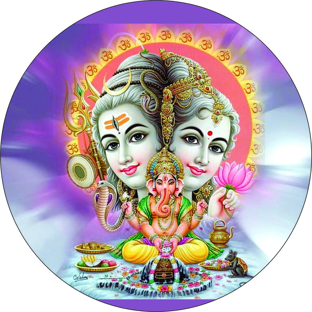 Mahadev Parvati Logo Stickers Pack of 3 : Amazon.in: Office Products