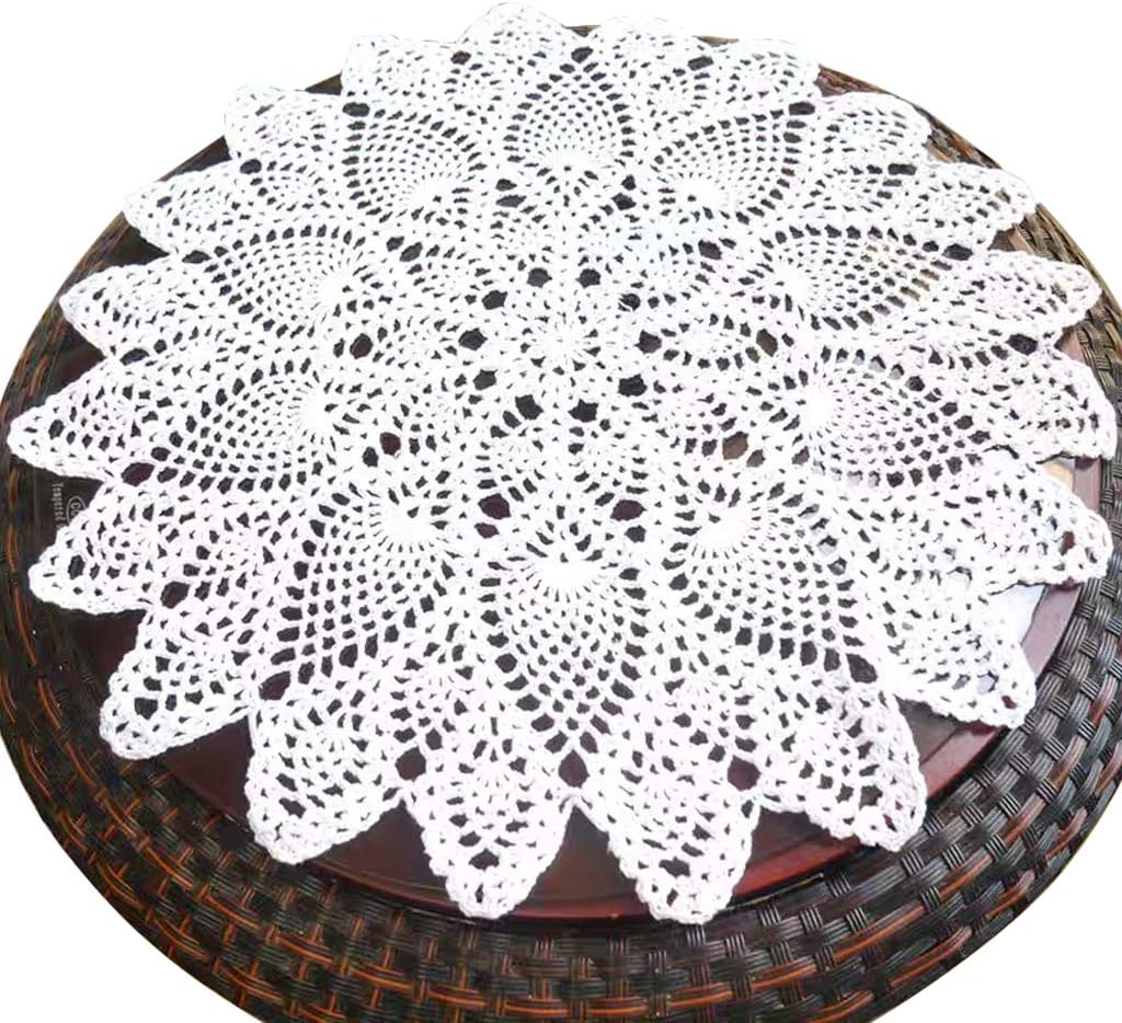 Amazon.com: Phantomon 20 Inch Lace Doilies Table Placemats Handmade ...