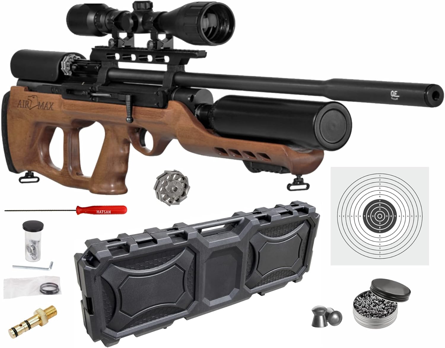 Amazon.com : Wearable4U - Hatsan AirMax .177 Cal PCP QE Air Rifle w/ 3 ...
