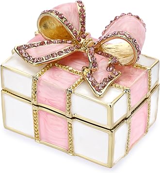 Amazon.com: ELLDOO Mini Trinket Box, Bow-knot Gift Box Style Hinged ...