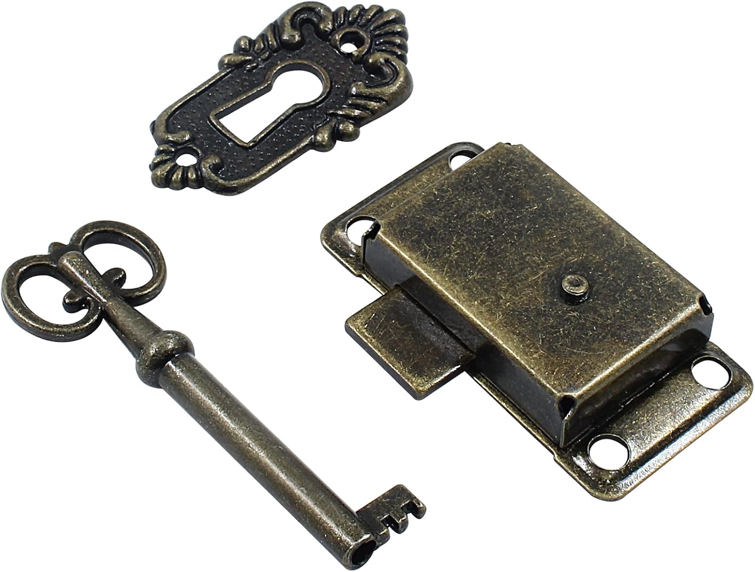 Aracombie Antique Skeleton Key Lock Set, Vintage Cabinet Lock for Box ...