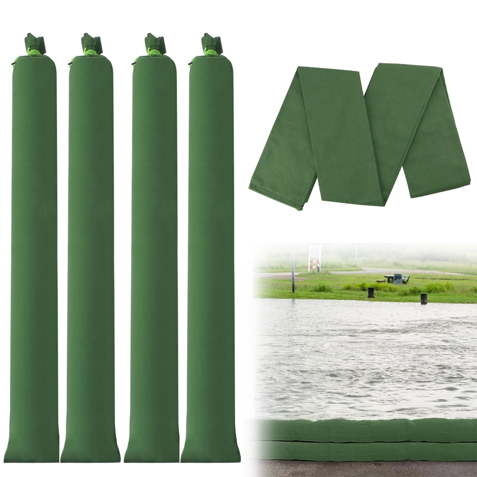 YSOOUA Sandbags Flood Silo Sandbag Pack of 4 Reusable Sandbags with ...