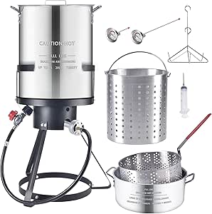 Amazon.com: HOPERAN 30 Qt Turkey Deep Fryer + 10 Qt Fish Fryer Kit, 54 ...