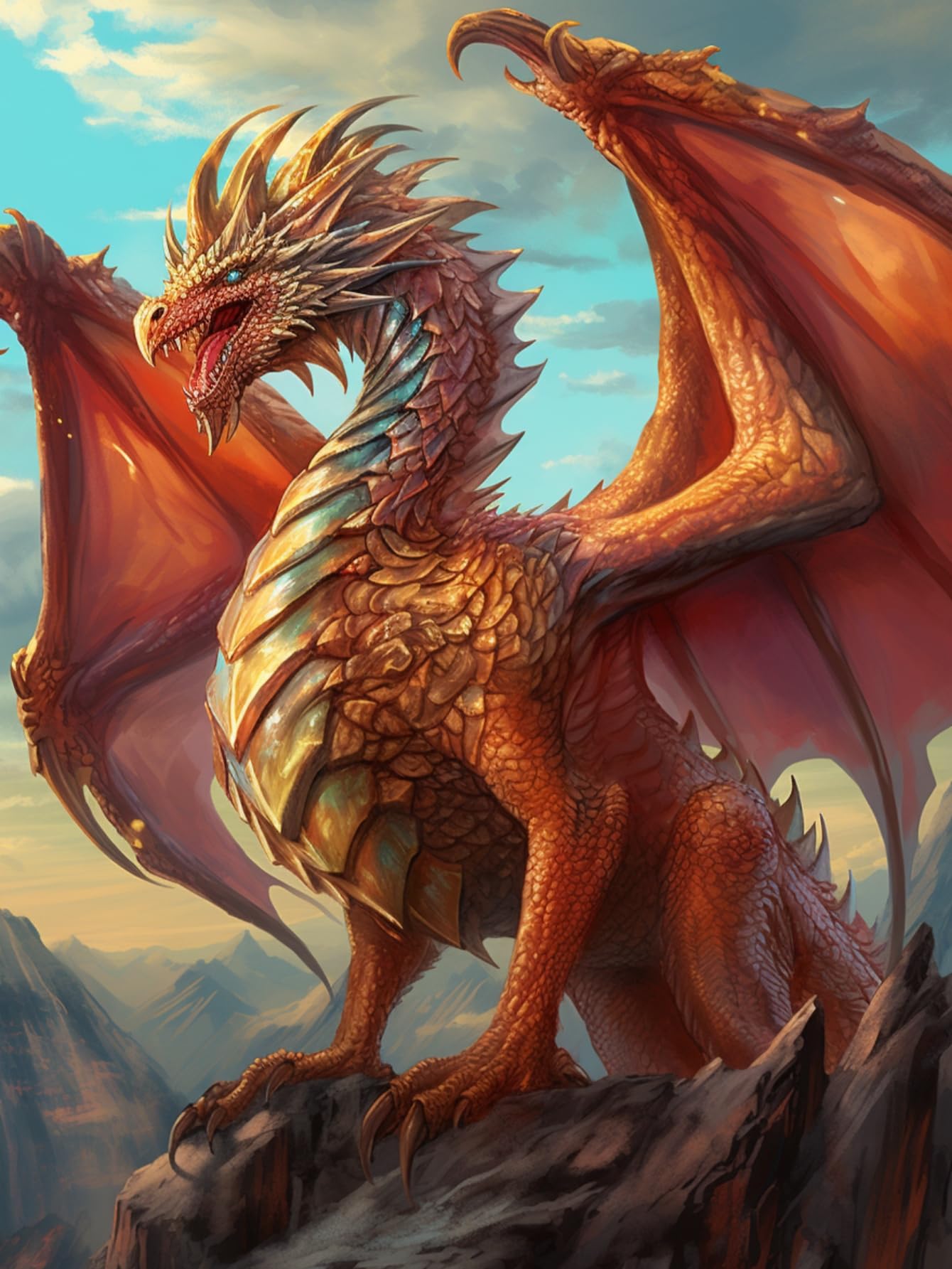 Amazon.com: JIANCHENGART Orange Dragon with Wing 5D Diamond Painting ...