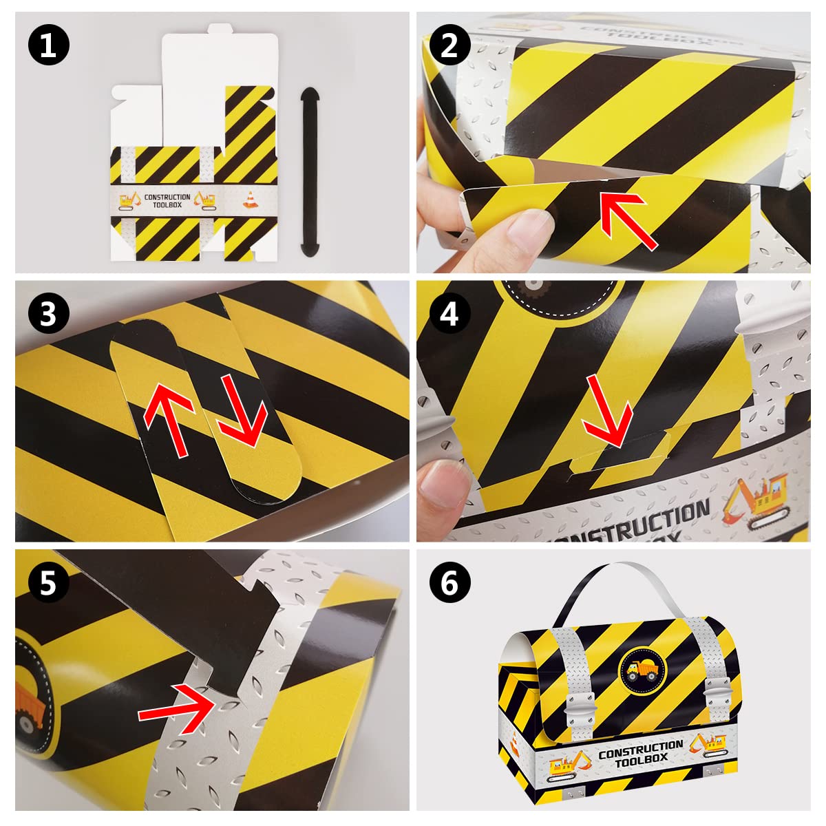 Construction Favor Boxes WERNNSAI Construction Party Supplies 16PCS