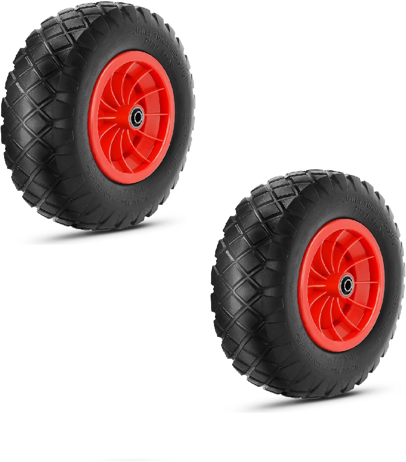 2pc 16" Wheelbarrow Wheel 4.80/4.00-8 Pneumatic Trolley Wheel Load ...