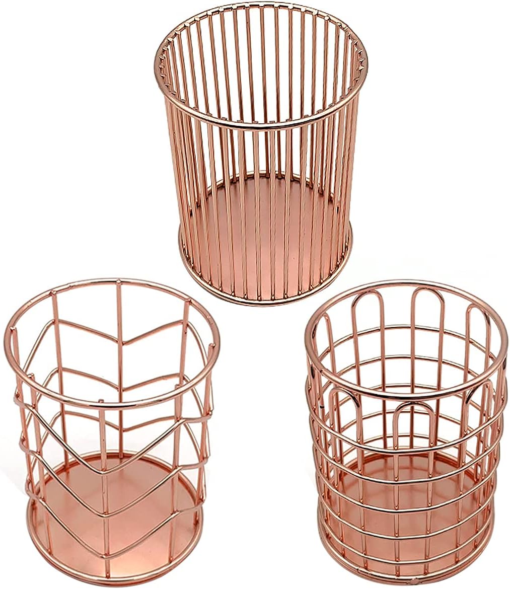 Forreen Pencil Pot, 3 Piece Pen Holder Hollow Pen Pot Stationery ...