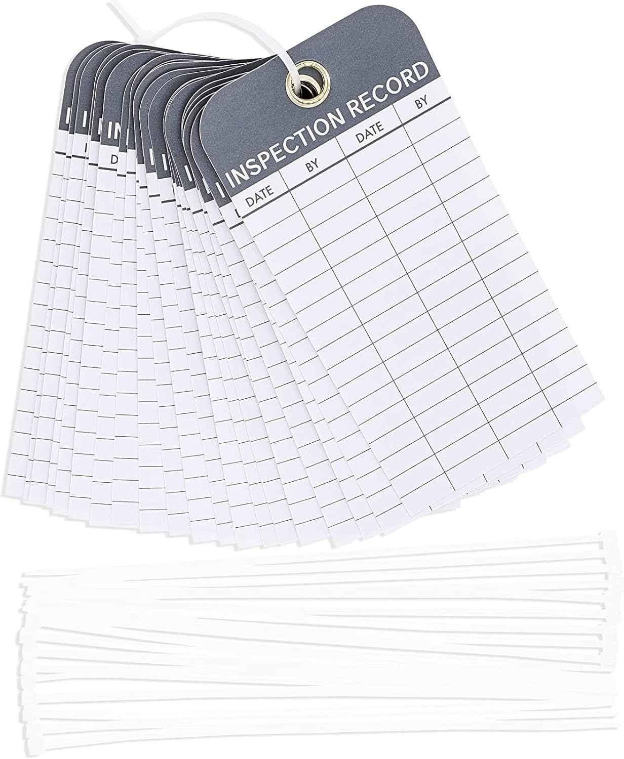 Juvale 24-Pack Inspection Safety Record Label Tags with Cable Ties, 6 x ...
