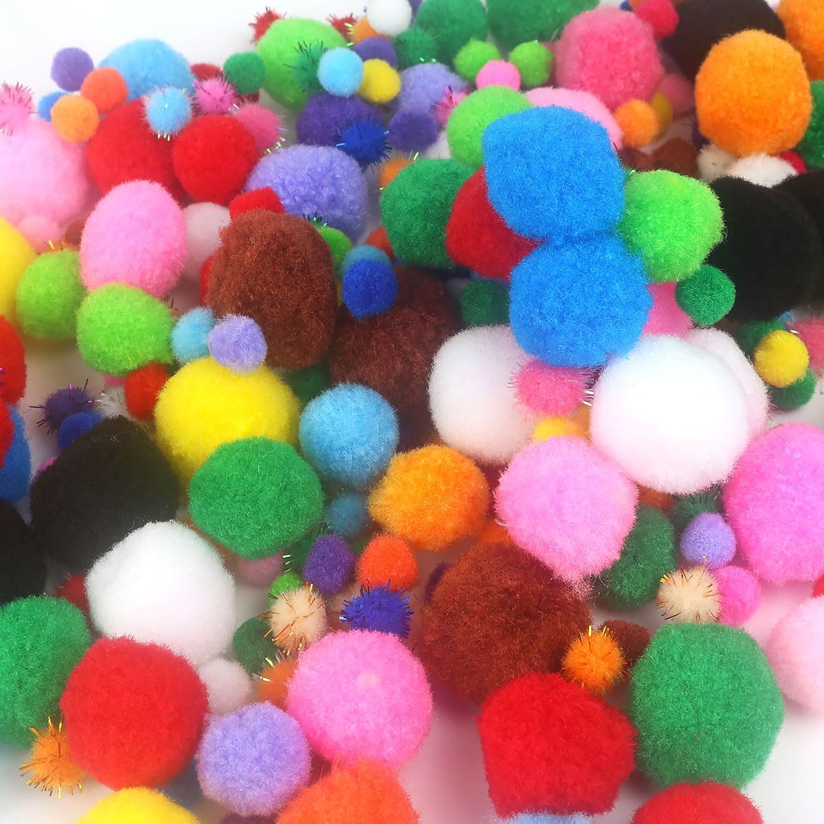 900 pompones para manualidades, pompones en colores surtidos brillantes ...