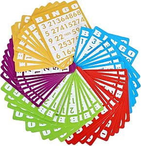 UPEOXT 50 Pcs Bingo Cards, Bingo Game Sheets Set for Family, 5 Mixed ...
