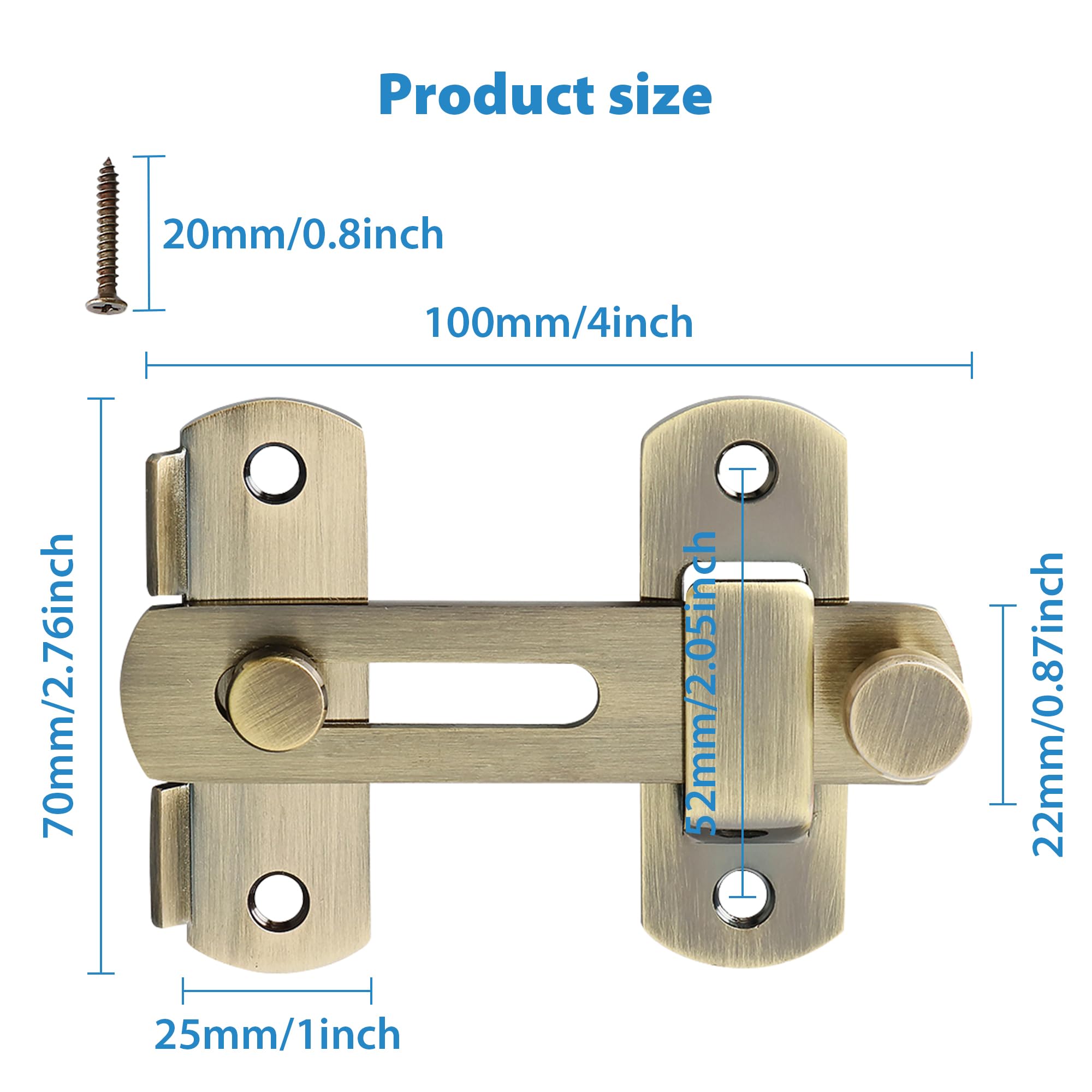 Snapklik.com : 4 Inch Flip Latch Gate Latches, Safety Door Lock For ...