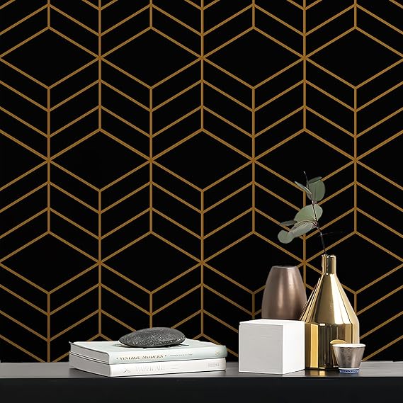 KUKANTST Geometric Wallpaper Peel and Stick Geometric Hexagon Contact ...