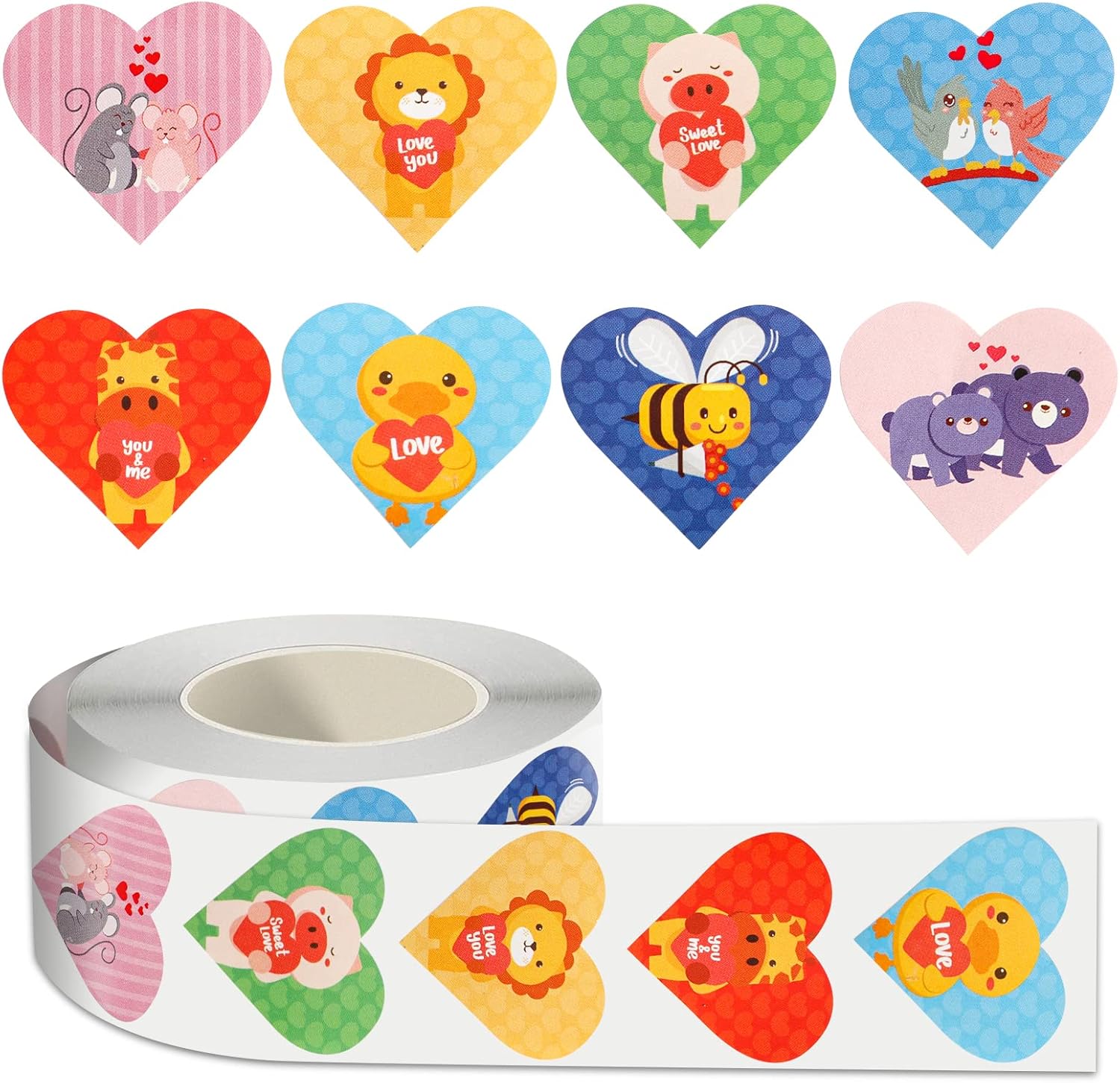 Amazon.com: 500pcs Valentines Day Stickers for Kids, 1.5'' Heart ...