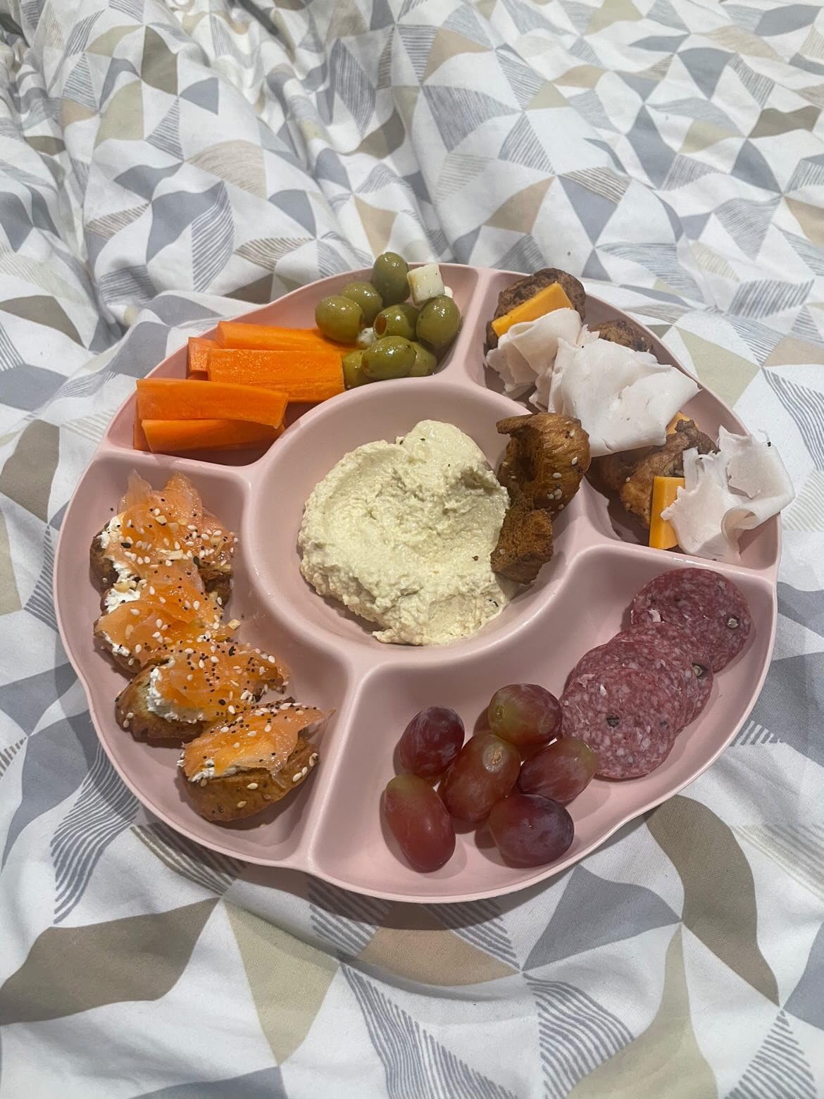 SacJkt Serving Platter, Snack Tray with 5 Compartments, Pack of 4 ...
