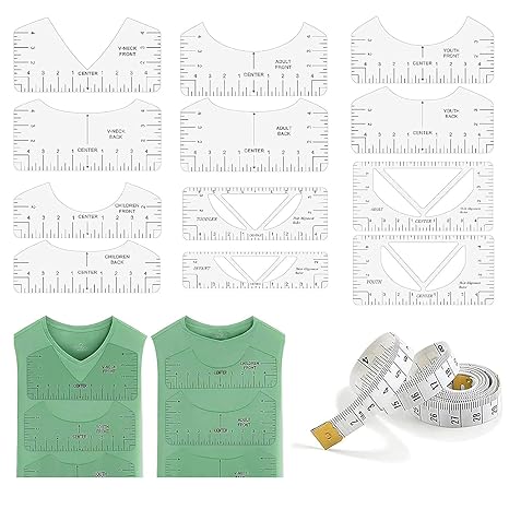 T-Shirt Ruler Guide 12 Pack PVC T Shirts Alignment Tool with Clothing ...