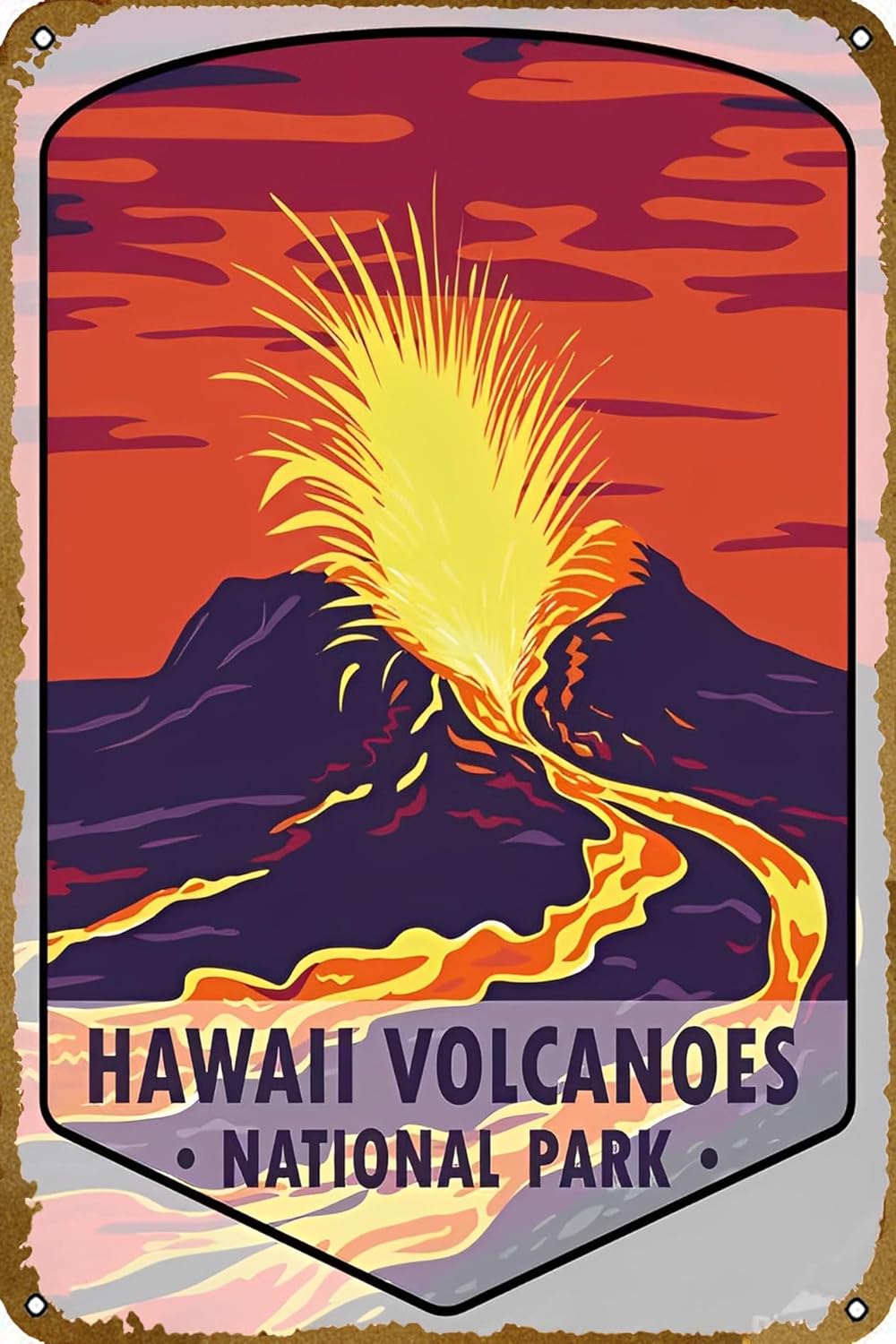 Amazon.com : HAWAII VOLCANOES NATIONAL PARK Retro Vintage Metal Sign ...