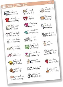 Amazon.com: February Wacky Holidays Script Planner Stickers | F16 | E ...