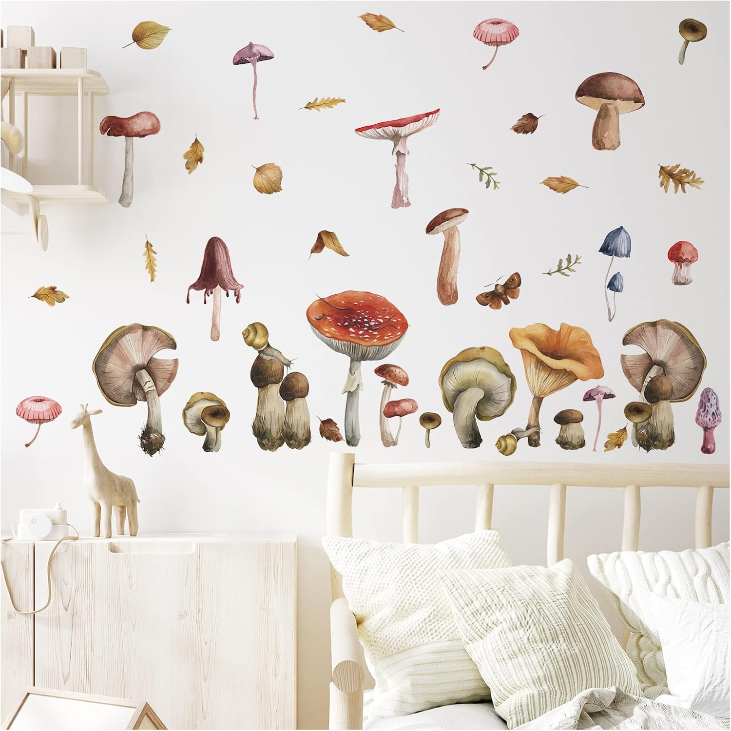 43 calcomanías de pared de hongos coloridos fáciles de despegar y pegar ...