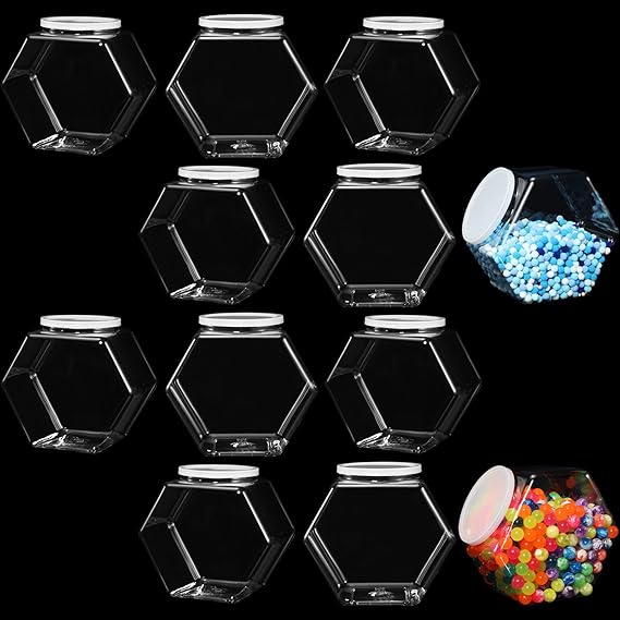 Amazon.com: Sunnyray 12 Pcs Clear Plastic Candy Jars Plastic Cookie ...