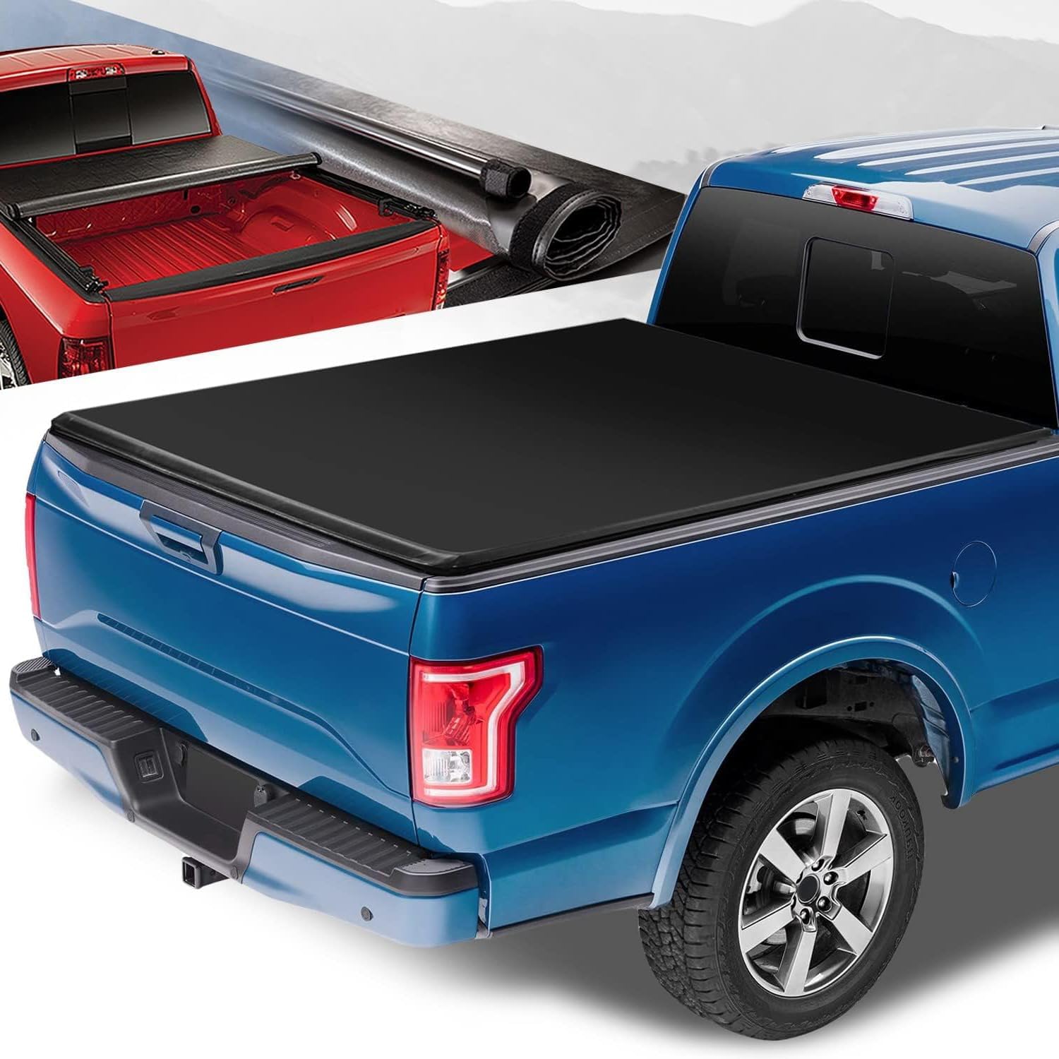 WUDLEP 5.5 FT (67") Bed Soft Roll Up Tonneau Cover for 2015-2024 Ford F ...
