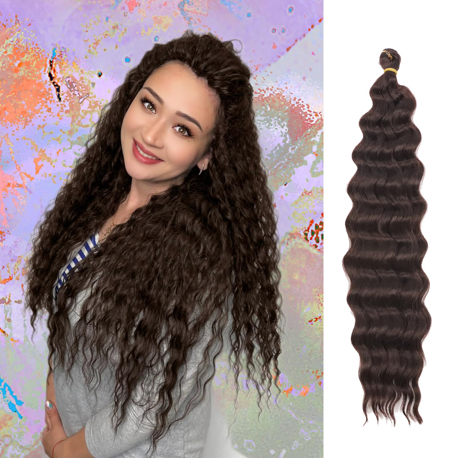 Snapklik.com : Deep Wave Braiding Hair Color 4 Water Wave Crochet Hair ...
