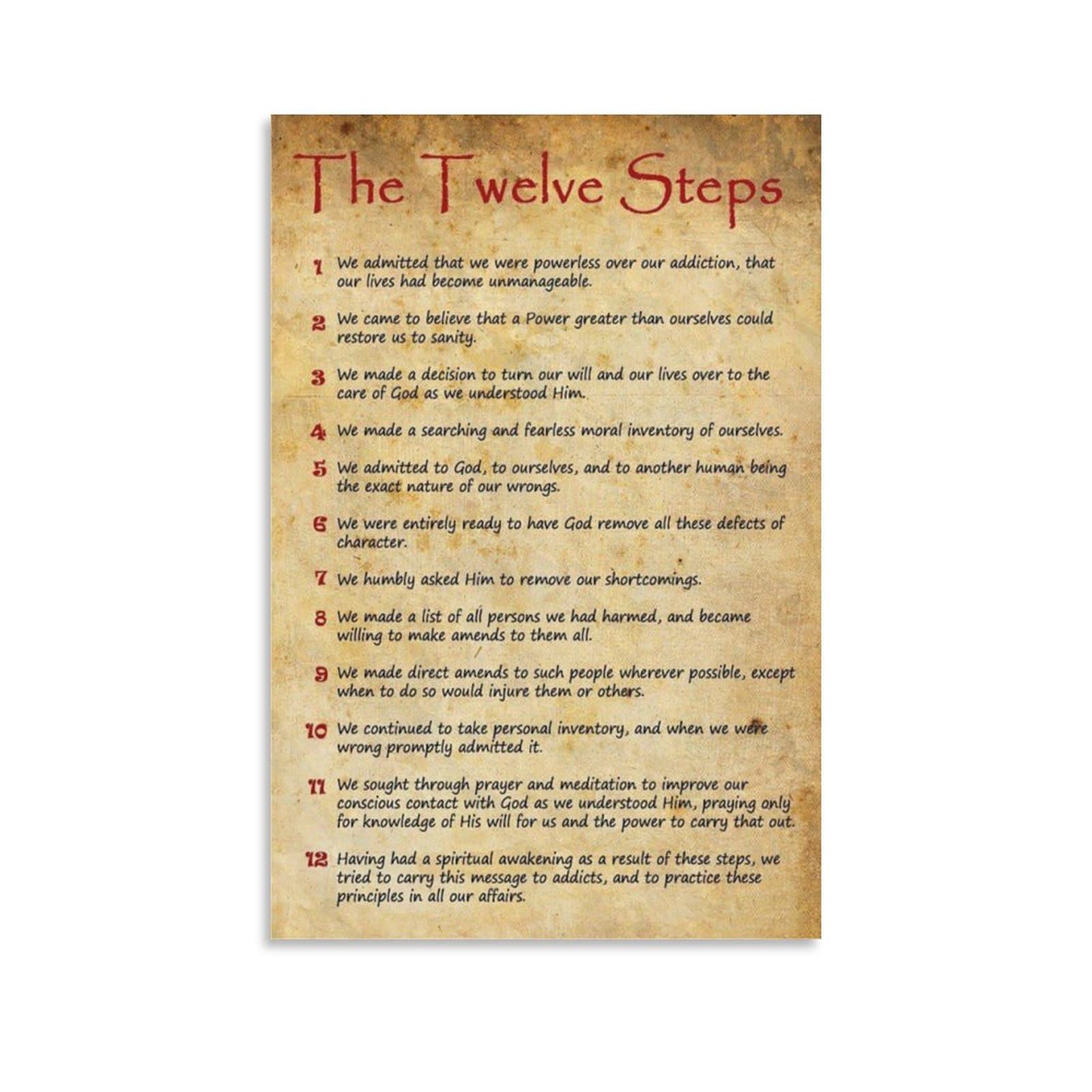 Amazon.com: Ozibgs 12-step Alcoholics Anonymous Quotes Vintage Posters ...