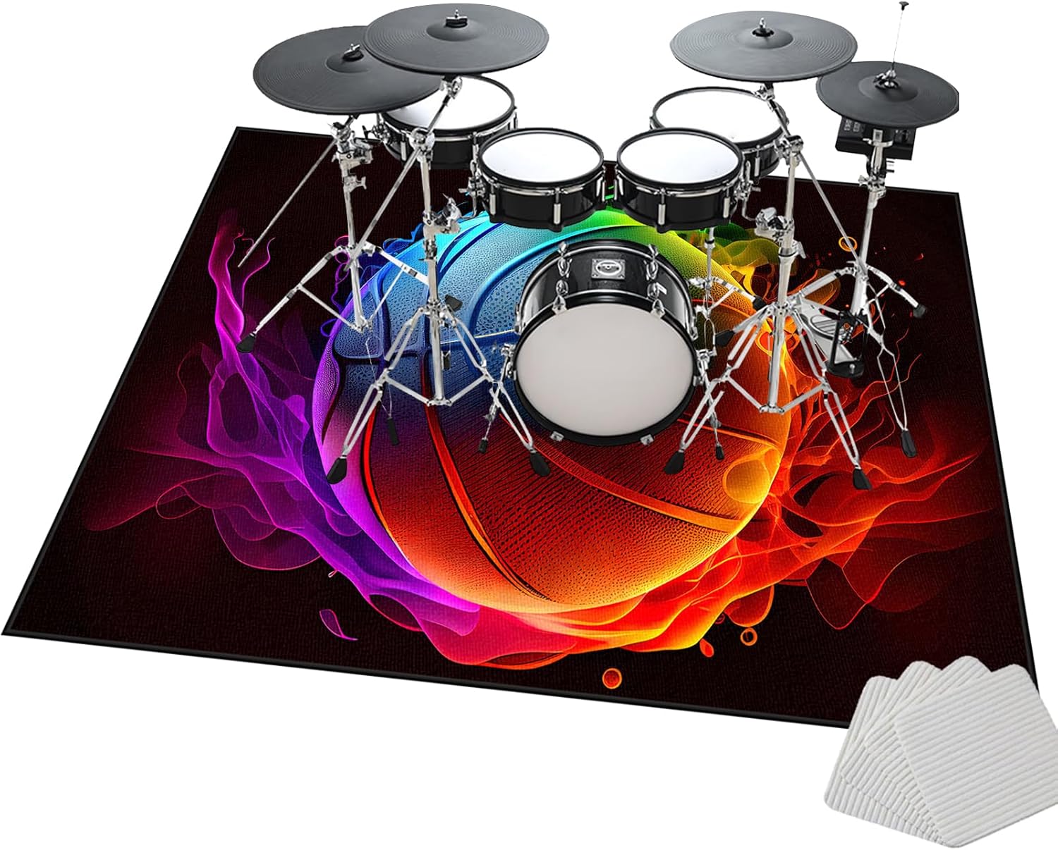 JaevKwzy Drum Rug Drum Mat | Non Slip Soundproof Mat Anti Vibration ...