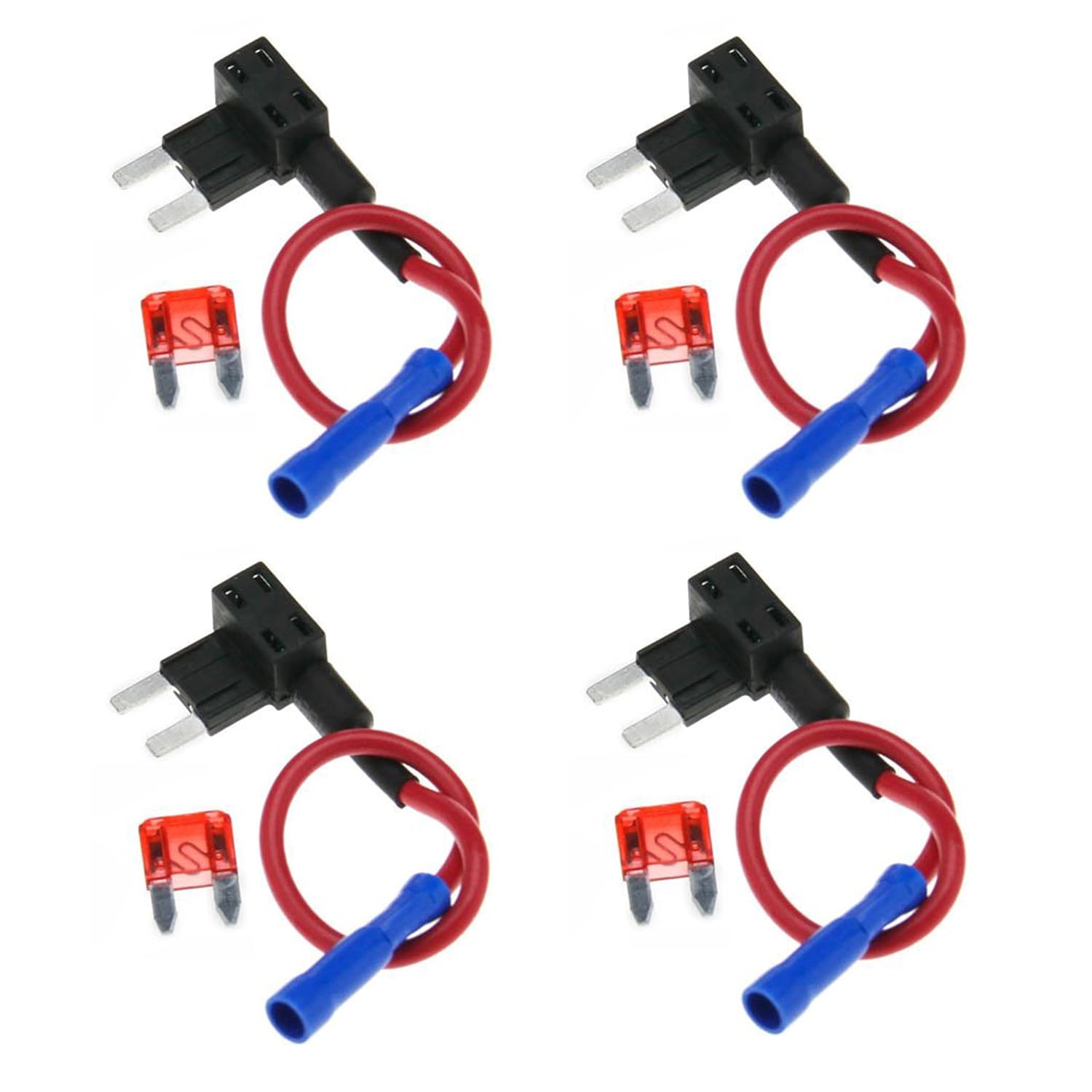 BlingKingdom 4pcs Circuit Fuse Tap Piggy Back Mini Blade ATO ATC Fuse ...