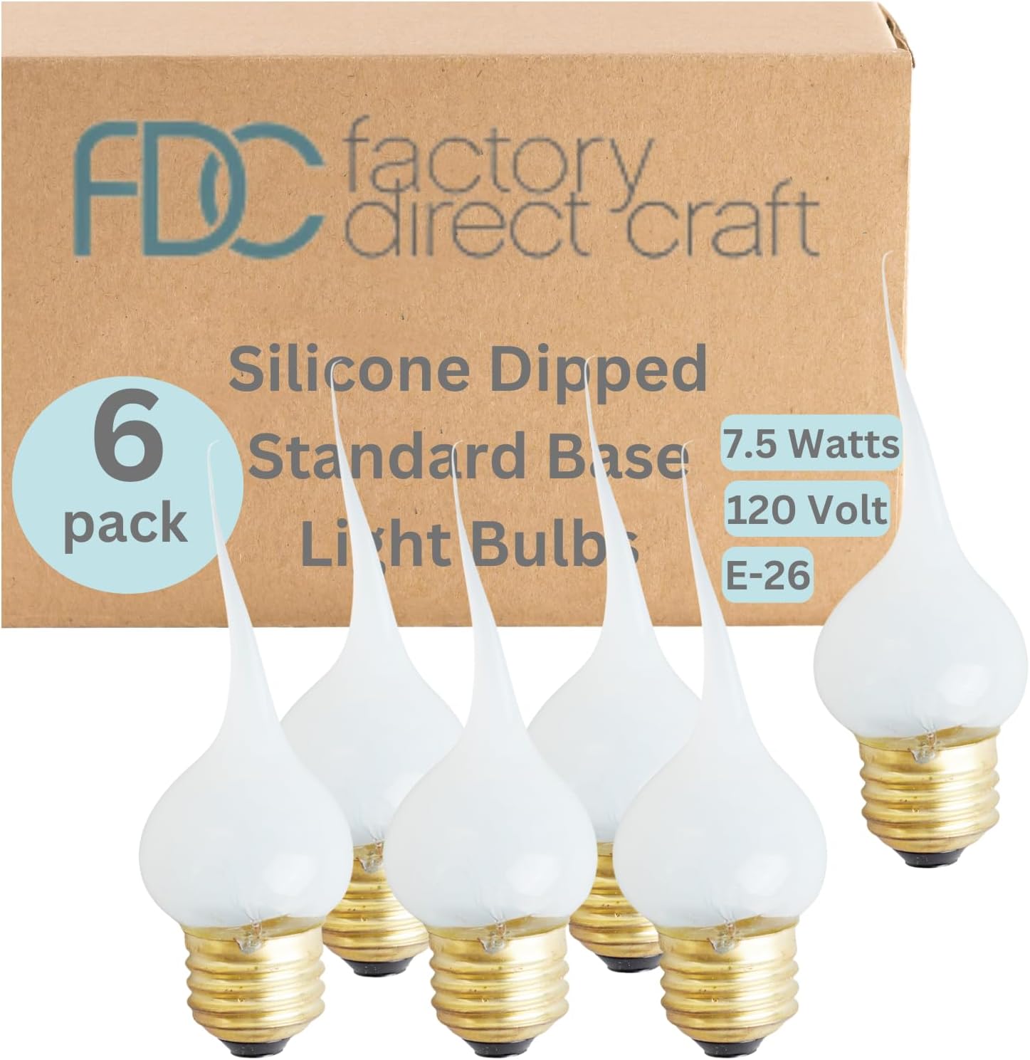 Factory Direct Craft Silicone Covered Light Bulbs - 6 Pack, LED, Warm ...