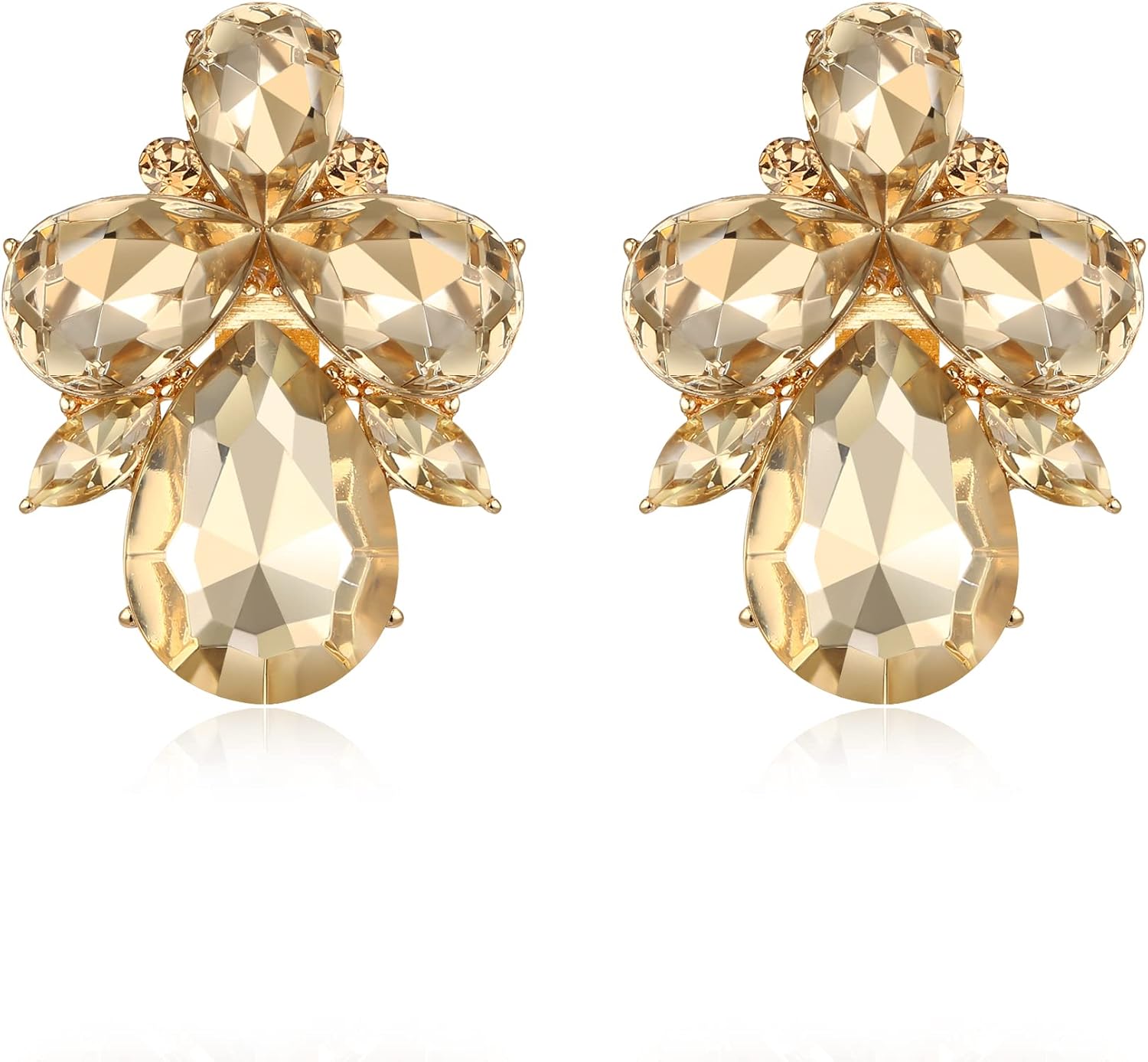 Amazon.com: EVER FAITH Rhinestone Crystal Art Deco Stud Earring ...