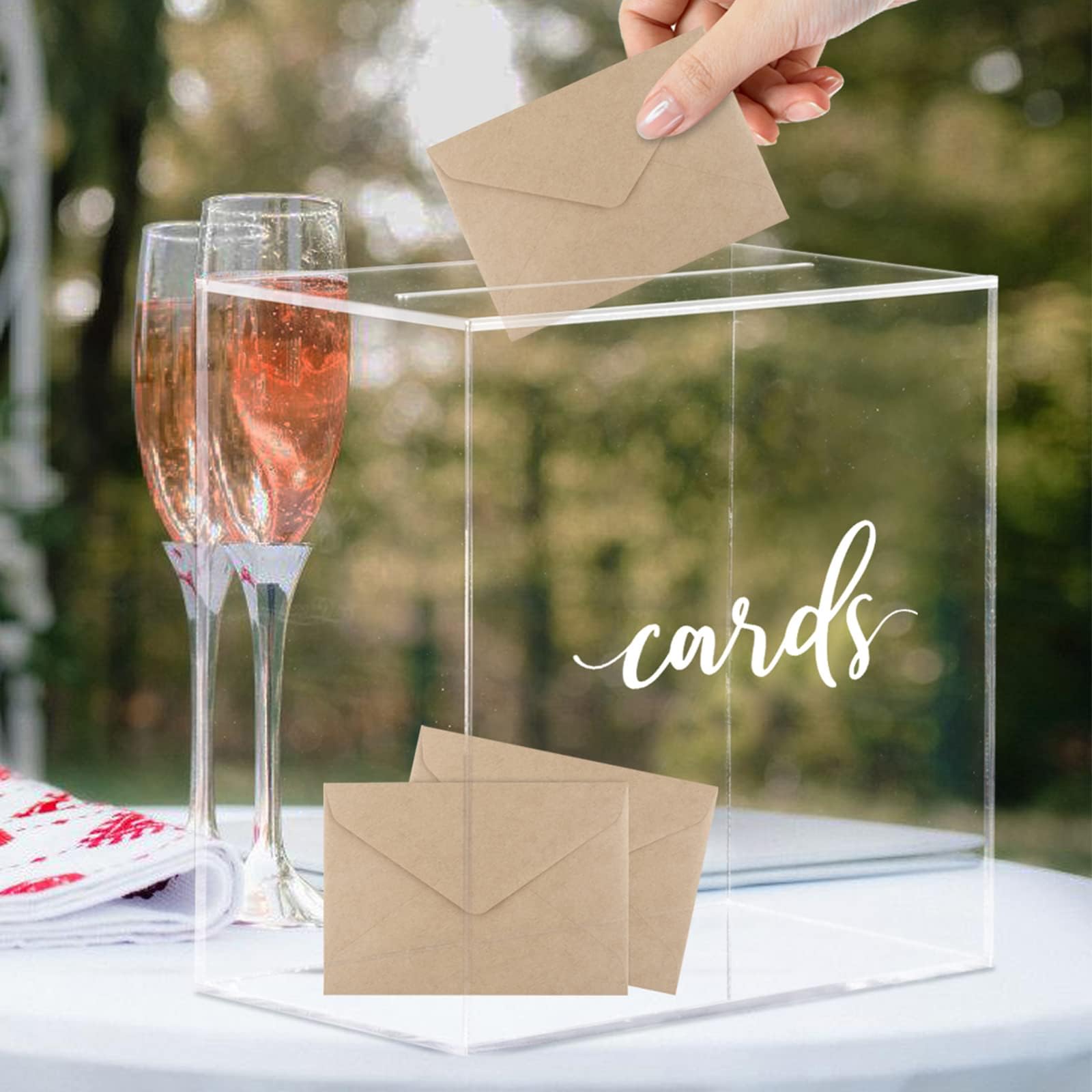 Amazon.com: Clear Acrylic Wedding Card Box Large DIY Card Boxes with 4 ...