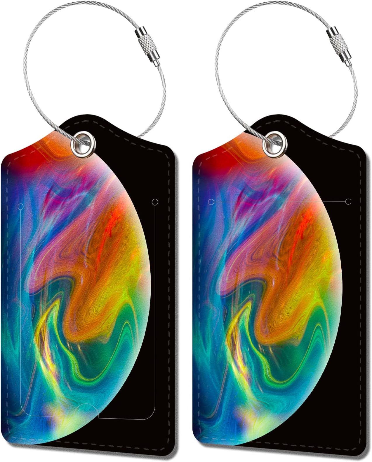 Amazon.com: 2 Pack Luggage Tag for Suitcase, Cute Unique Leather Bag ...