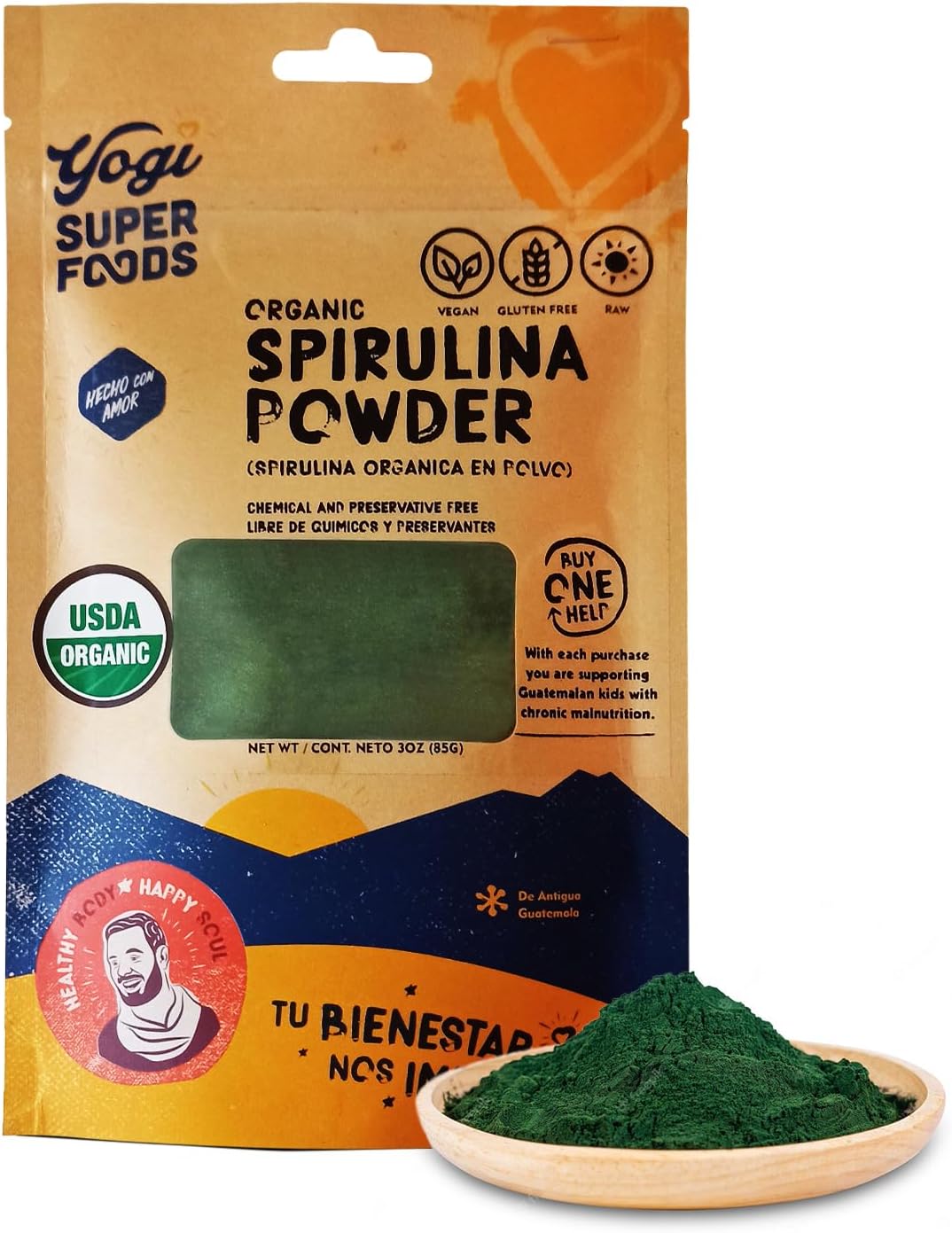 Amazon.com: Yogi Super Foods Natural Organic Spirulina Powder, Blue ...
