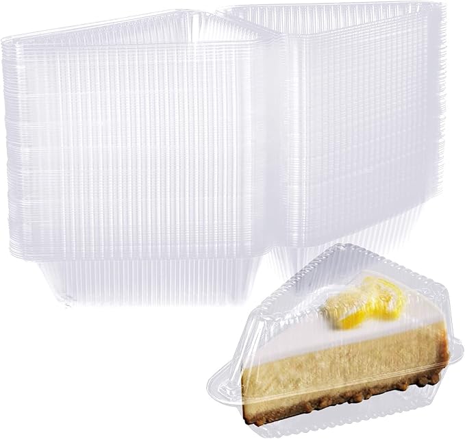 Amazon.com: 200 Pcs Cake Slice Containers with Lids Clear Plastic ...