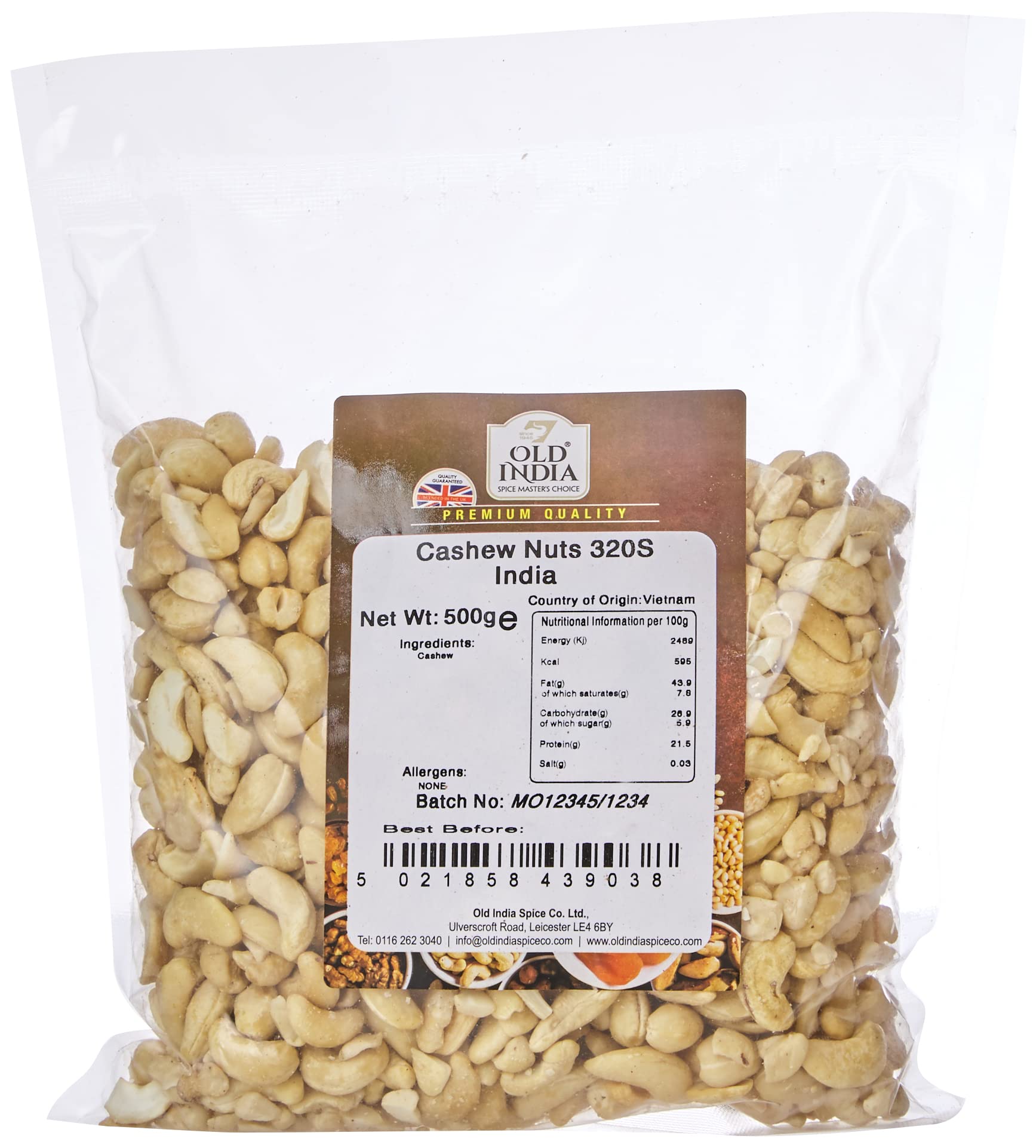 Old India Cashew Nuts 320S India 500g : Amazon.co.uk: Grocery