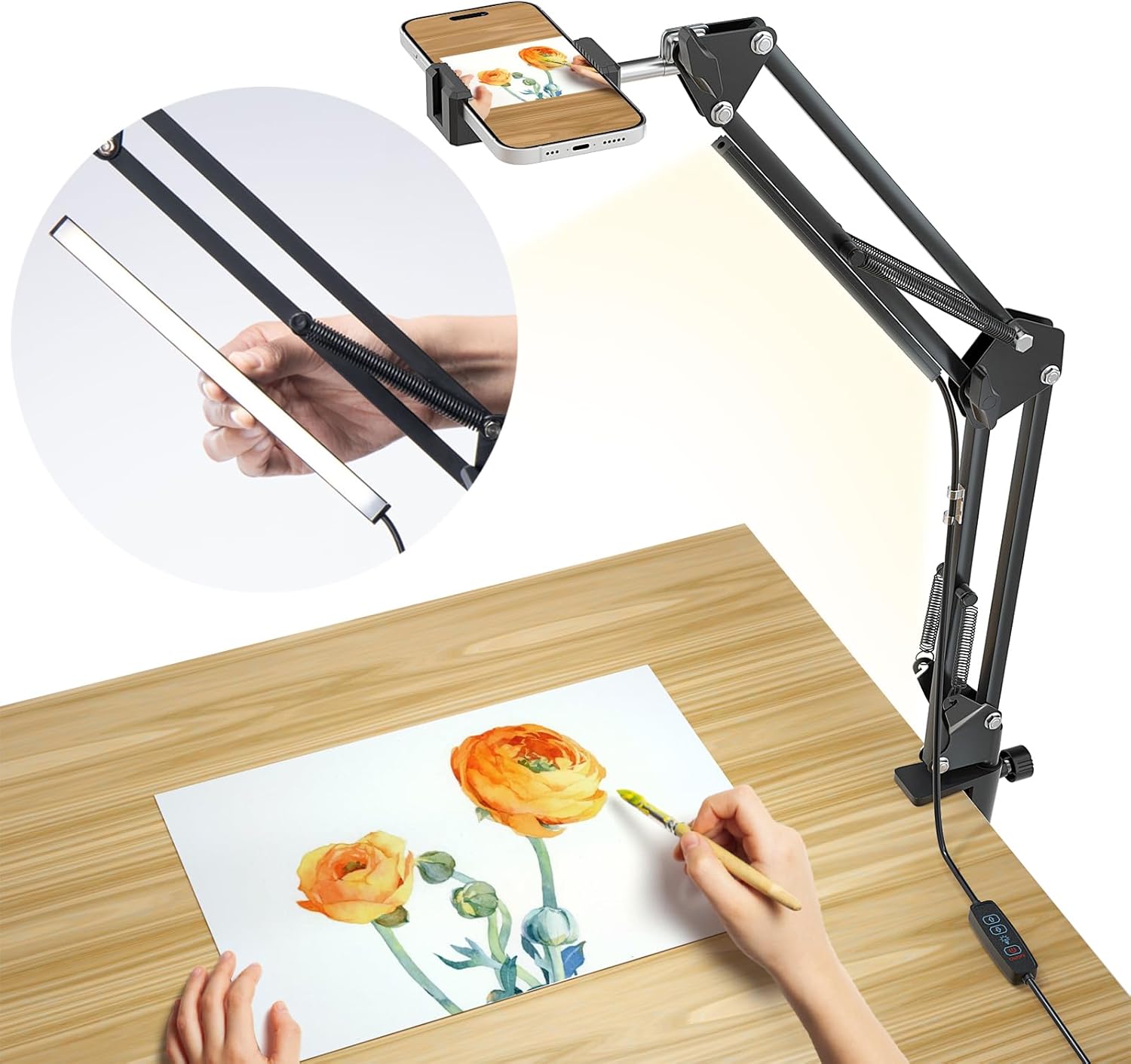 Amazon.com: Overhead Phone Mount, Articulating Arm Cell Phone Holder ...