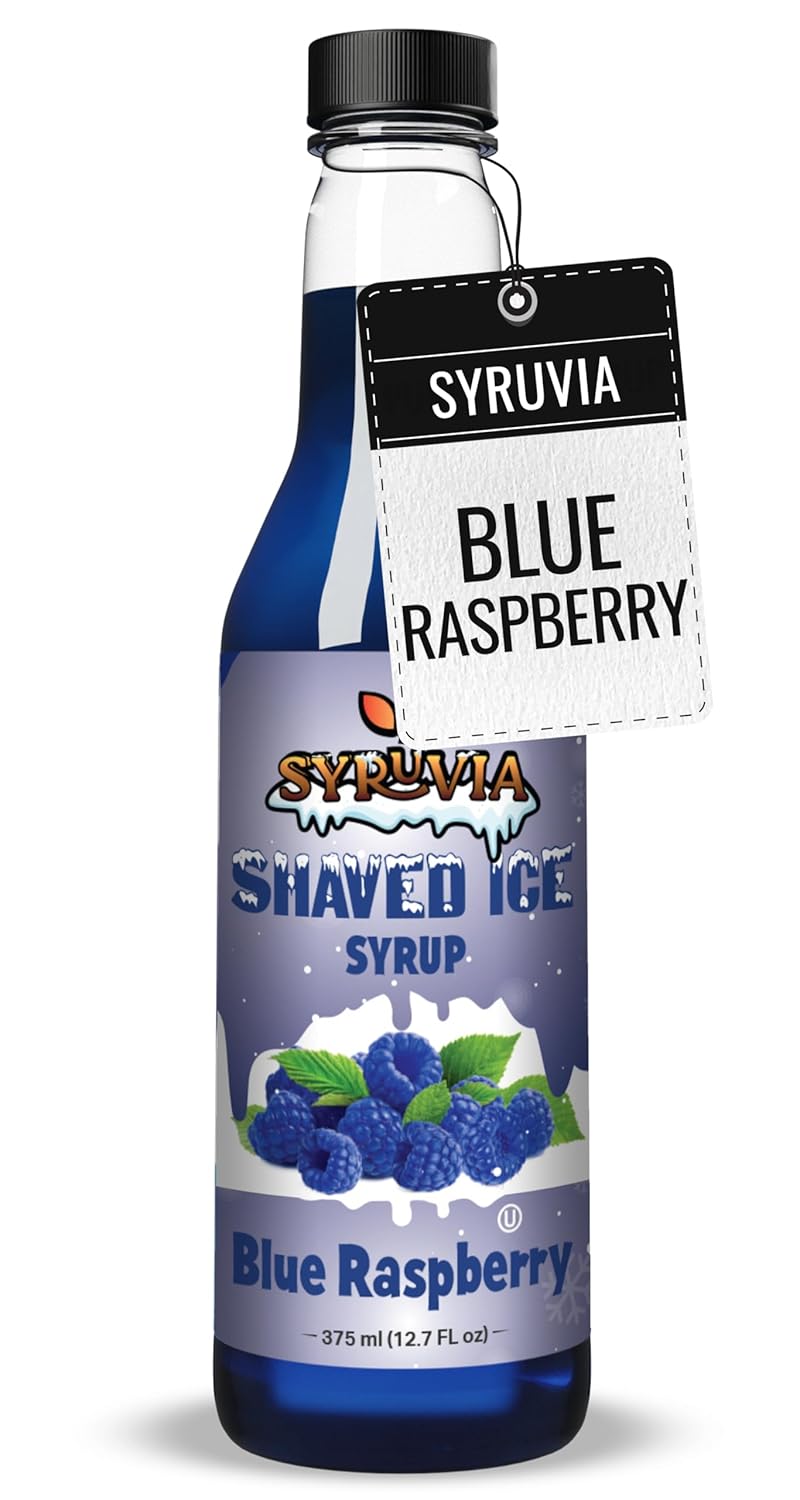 Amazon.com: Syruvia Snow Cone Syrup 12.7oz - Blue Raspberry Syrup For ...