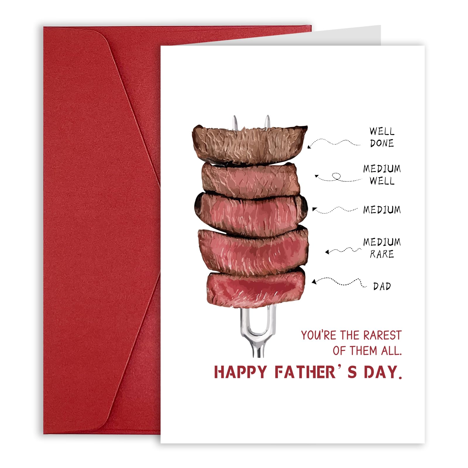 Amazon.com : MOCO PAPER Rarest of Them All Father's Day Card, Naughty Steak Fathers Day Gift ...