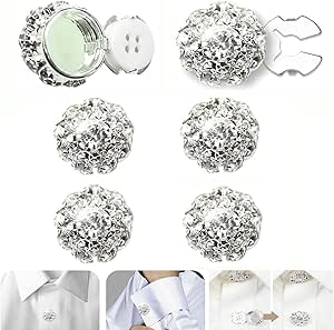 Amazon.com: 4 Sets Rhinestone Button Covers, Button Covers for Women ...