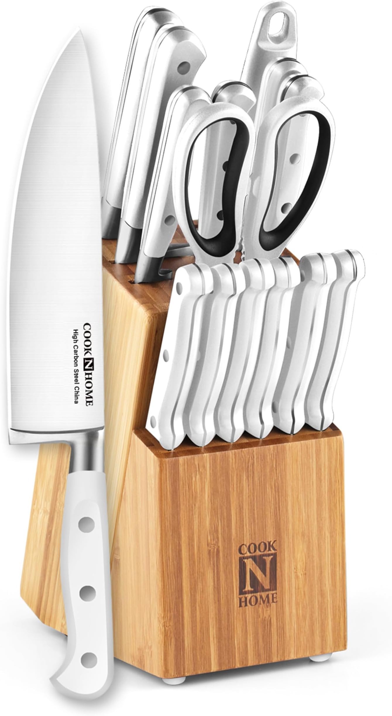 Amazon.com: Sabatier 15-Piece Forged Triple Rivet Knife Block Set, High ...