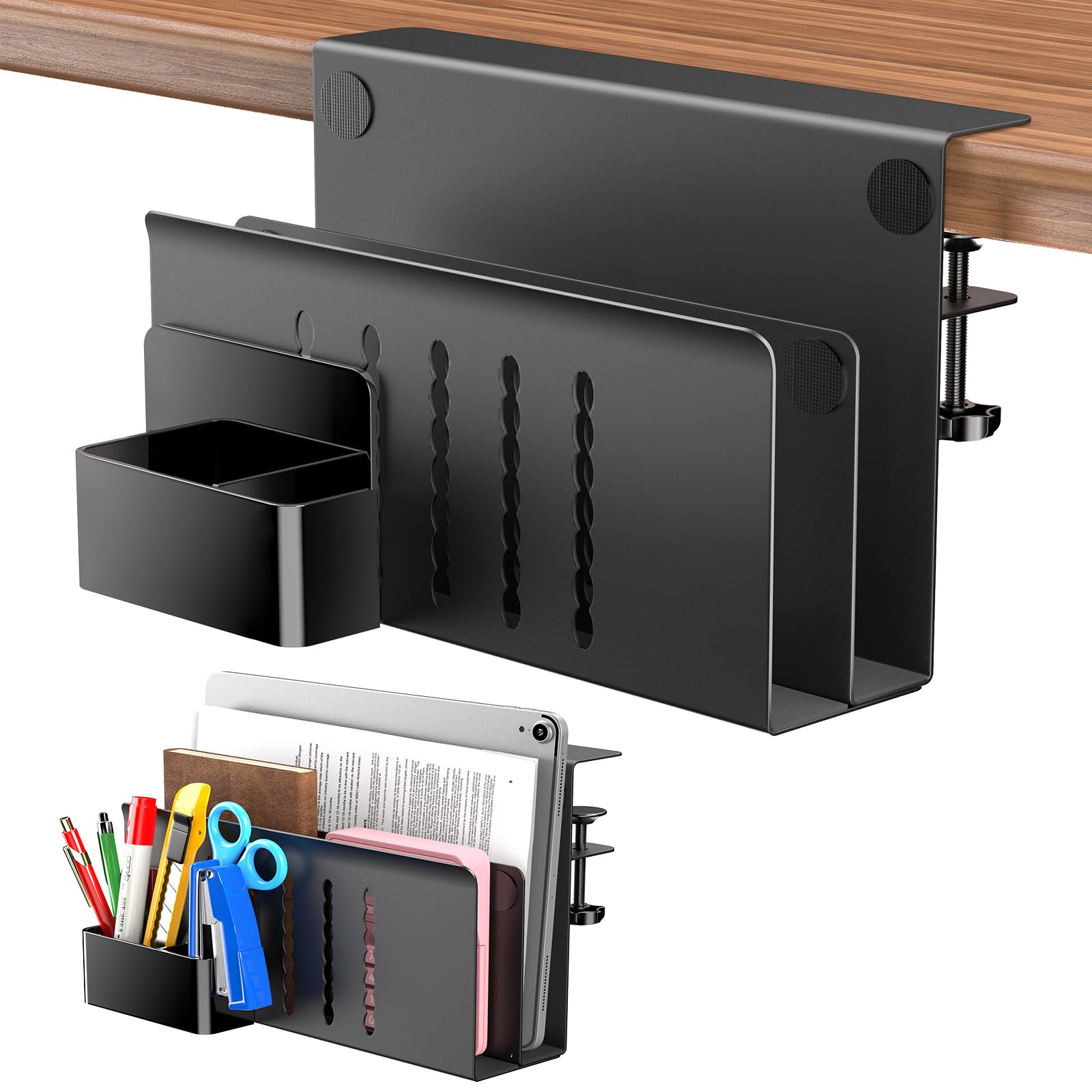 Amazon.com : Faswyong 2 Tier Desk Organizer, Desk Side Storage, Laptop ...