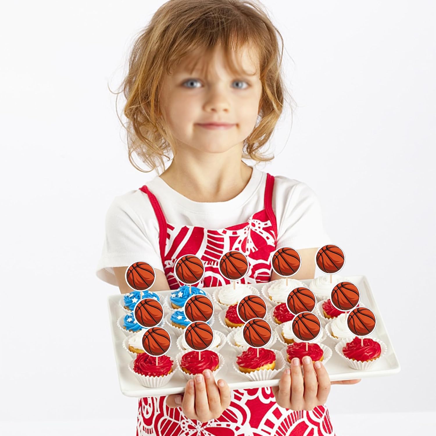 30 piezas de decoración para cupcakes de baloncesto de doble cara de la ...