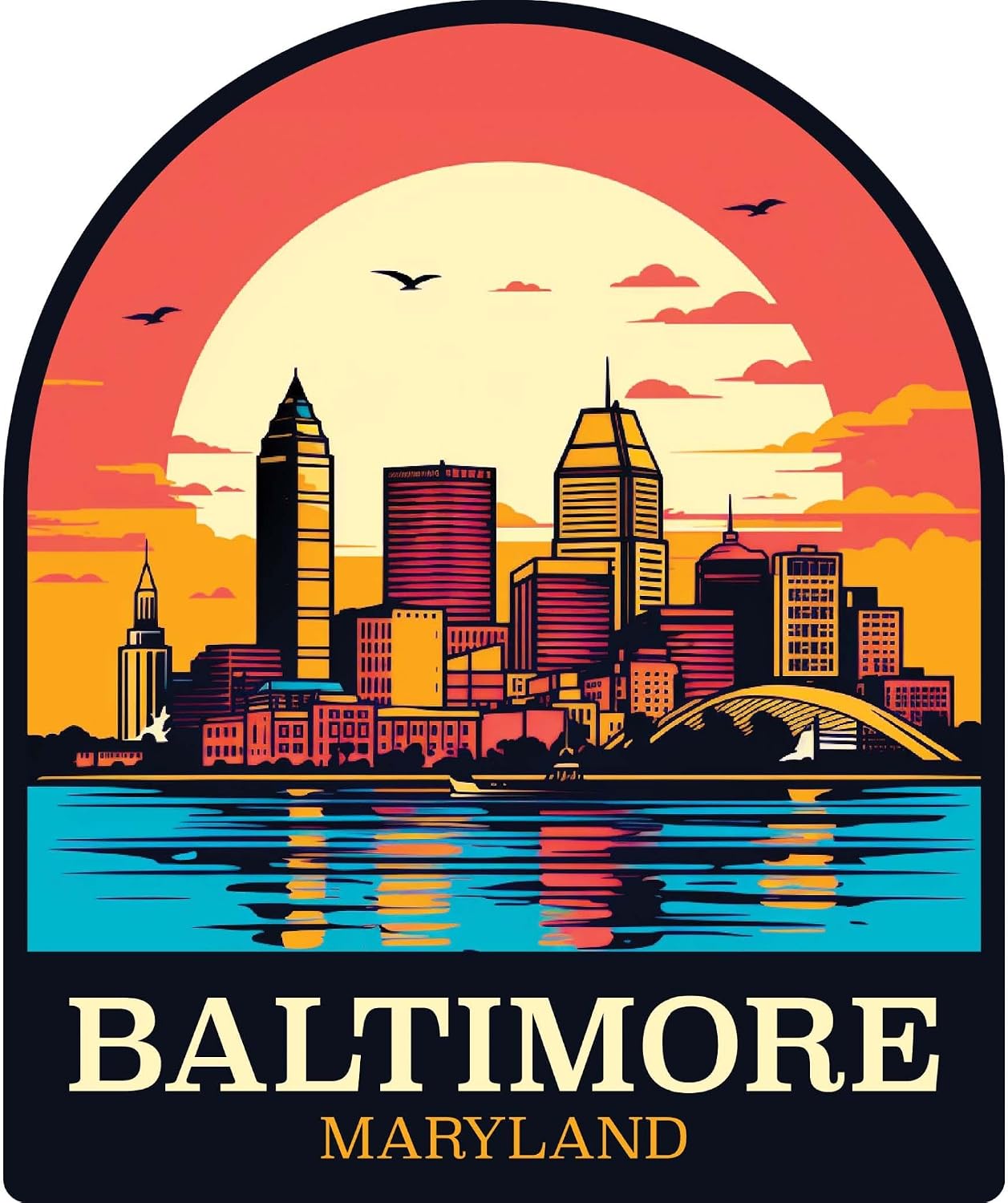 Amazon.com: Baltimore Maryland C Souvenir Decorative Flat Magnet 6-Inch ...