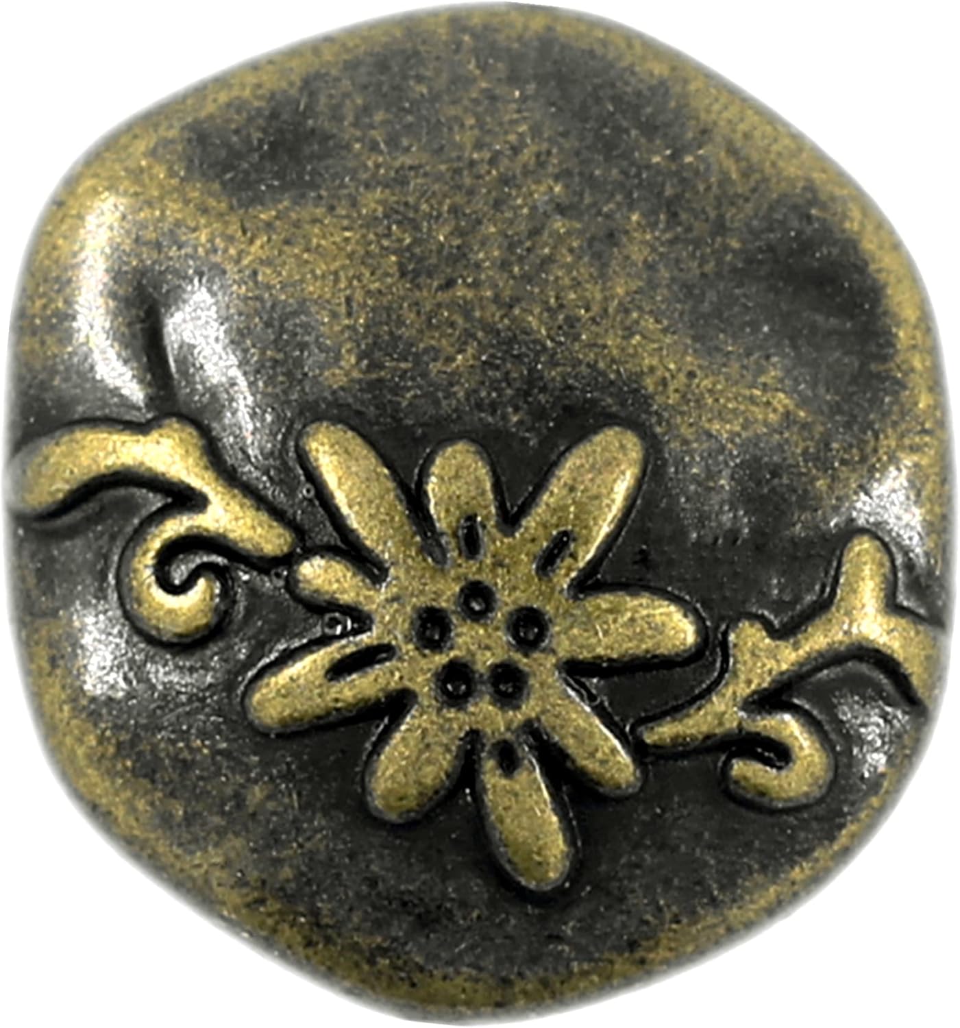 Amazon.com: Bezelry 10 Pieces Hexagon Vine Flower Metal Shank Buttons ...