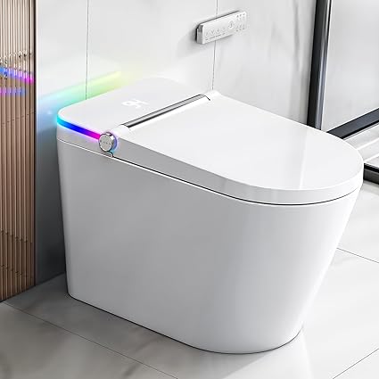 Tankless Smart Toilet with Bidet Built In, Heated Seat, Warm Water and ...