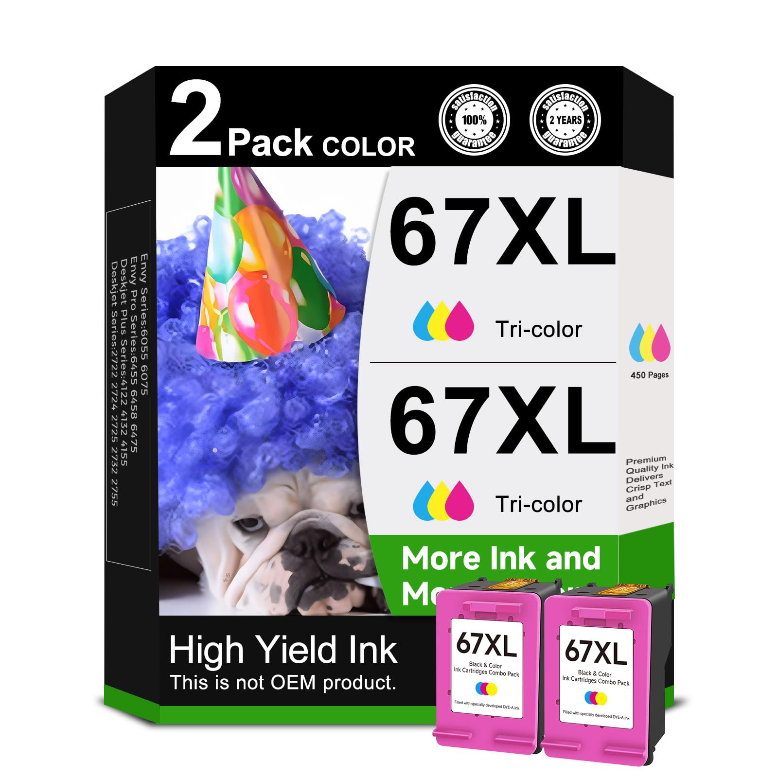 Amazon.com: Remanufactured Ink Cartridge Replacement for HP 67XL 67 Ink ...