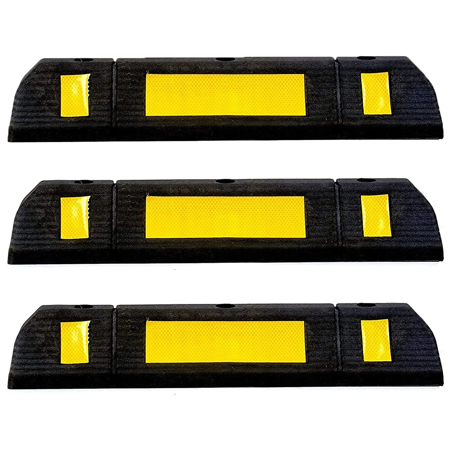 LADWA 600 mm, Pack of 3 Rubberised Car Wheel Parking Stopper for Garage ...