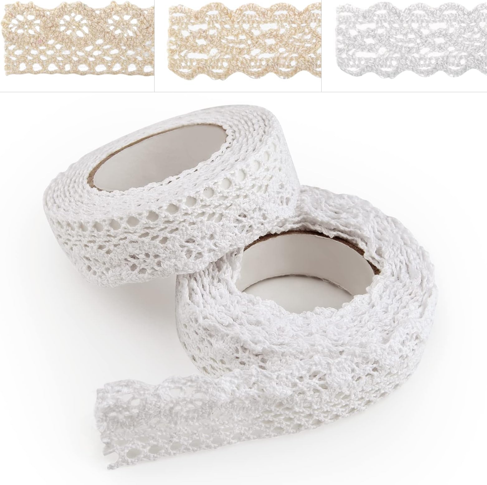 ASTARON Vintage Lace Ribbon White Lace Tape, Self Adhesive Decorative ...