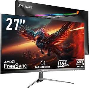 Amazon.com: XGaming 27-inch Gaming Monitor with Speaker, QHD 1440p ...
